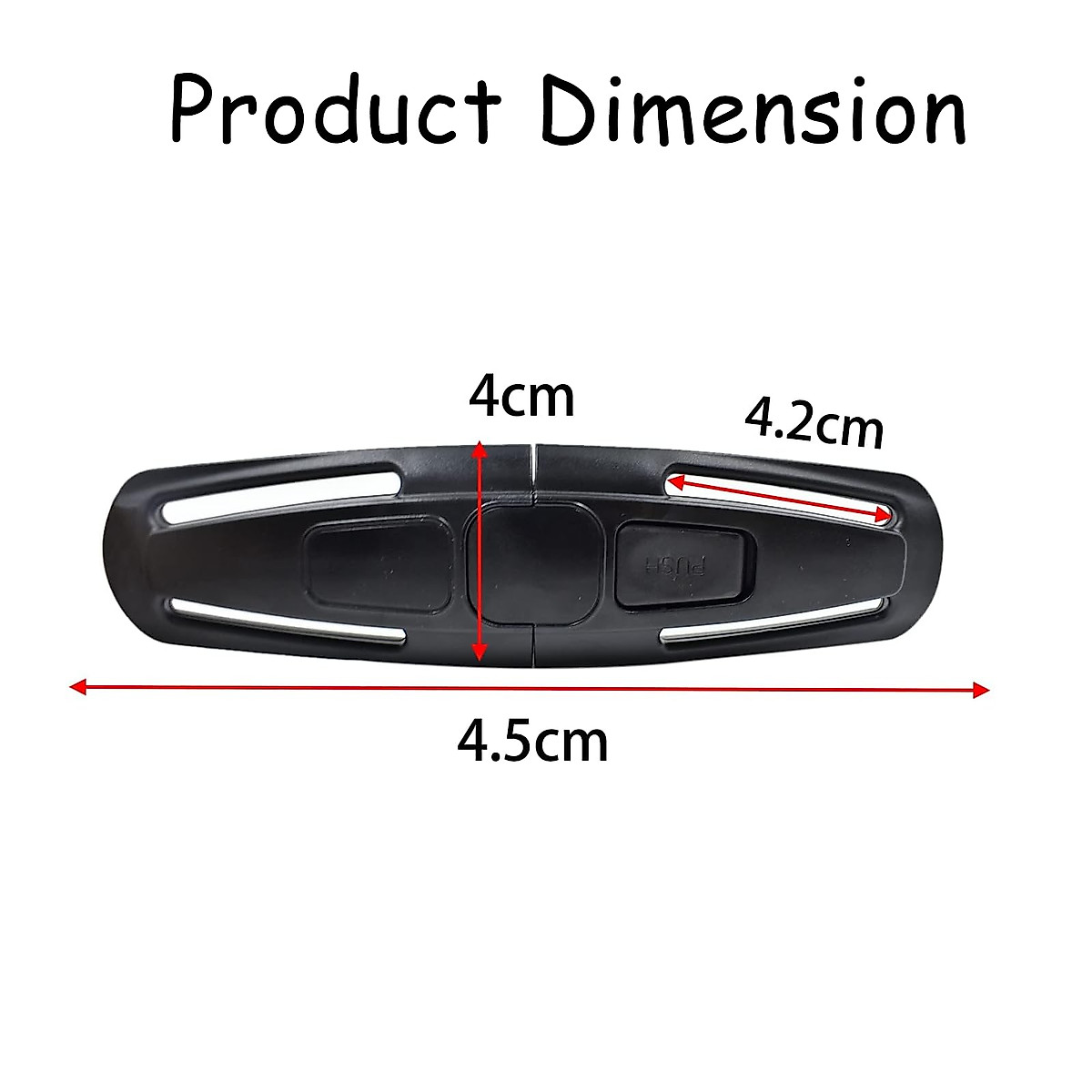 Seat Chest Harness Clip Seat Safety Belt Clip Buckle Universal for Kids Baby Carseat Adjustable Guard (Black)