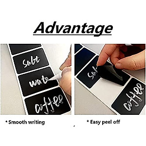 Wavy Shape Chalkboard Labels,Erasable Reusable Rectangle Blackboard Stickers with 1 Liquid Chalk Pen,150 Pieces,for Jars, Spice, Craft, Home, Kitchen, Parties Decoration, Craft Rooms, Weddings
