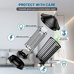 Jinyeda Bug Zapper, Electric Mosquito Zapper Indoor Outdoor, High-Power 4000V 18W Weatherproof Fly Insect Killer Trap Lantern for Home, Backyard, Patio, Garden and Camping