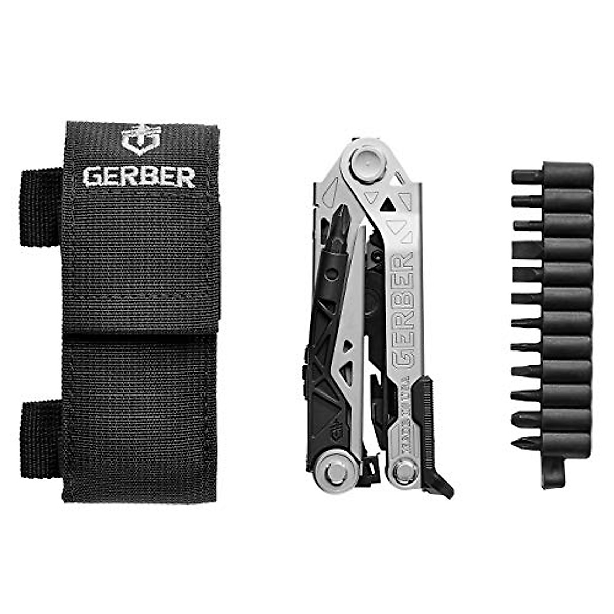 Gerber Gear 30-001194N Center-Drive Multitool with Bit Set, and Sheath, Silver/Black,Standard Bit Set