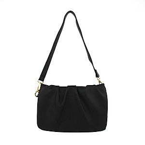 Olivia Miller Women's Faux Leather Ruched Front Flap Cloud Chic Bag Crossbody