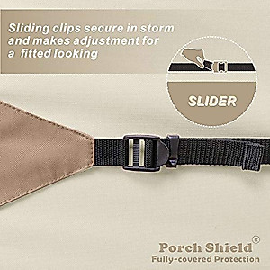 Porch Shield Patio Table Cover - Waterproof Outdoor Dining Table and Chairs Furniture Set Cover Rectangular - 84 x 56 inch, Light Tan & Khaki