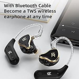 CCA KZ ZAS in Ear Monitor Headphones 16 Units 7BA 1DD Hybrid Drivers HiFi IEM Earphones High Clarity Wired Earbuds for Musicians Singers Audiophile Dj Drummers