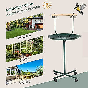 PawHut 49" Bird Play Stand w/Wheels - Green