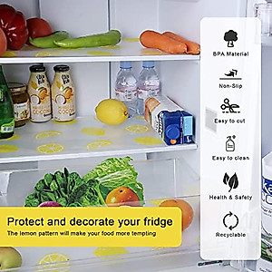 INNOLITES 9 Pack Refrigerator Liners, Waterproof Washable Fridge Liner, 17.7"x11.8" Non-Slip Refrigerator Shelf Liner-BPA Free, for Fridge Glass Shelf, Cabinet, Drawer, Freezer Safe (9 Yellow)