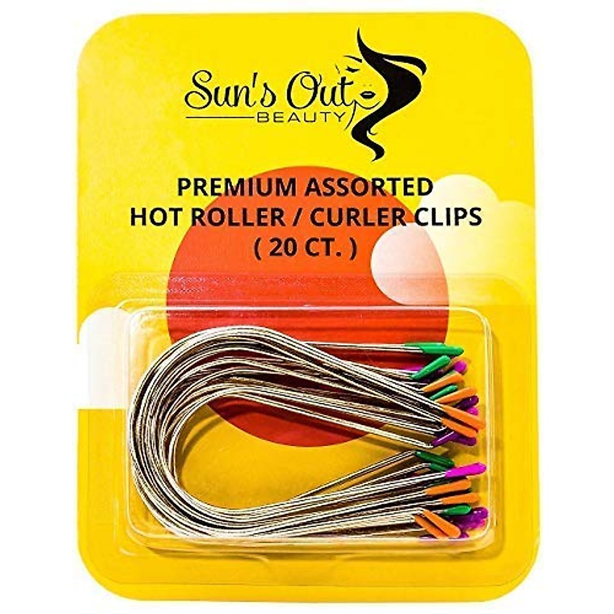 Sun's Out Beauty Premium Assorted Hot Roller Clips - Curler Clips - Larger Sizes Set (20 Count) - 4 Different Sizes - Fits Most Large to Jumbo Size Rollers - Curlers