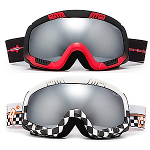 Ski Goggles Large Snow Goggles Adult Anti-Fog UV Protection Wide Angle 1 Pair