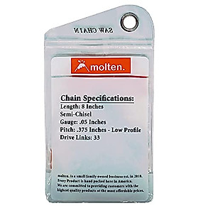 Molten. 8 Inch Pole Chainsaw Chain Replacement for Harbor Freight Pole Saw, Greenworks Pole Saw 24v 40v, Portland Electric Pole Saw, Oregon Chain 91pj033, S33 Chain (3 Chains)