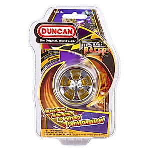 Duncan Toys Metal Racer Yo-Yo, Aluminum Advanced Level Yo-Yo with Racer Caps and SG Sticker Response, Yellow