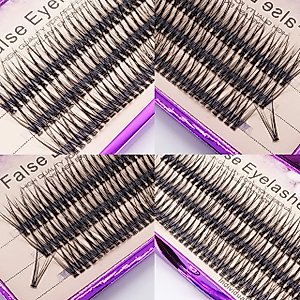 Bodermincer 120pcs 8mm/10mm/12mm/14mm/16mm to Choose Fish Tail Design 0.1 C Curl 3D Individual Mink False Eyelashes Extension Soft Black Fake False Eye Lashes （16mm）
