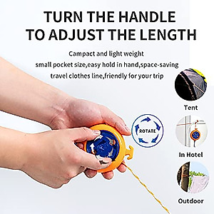 PLAY-KING Retractable Clothesline Portable for Hanging Camping Travel Outdoor