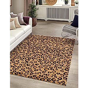 Unique Loom Wildlife Collection Area Rug - Leopard (5' 3" x 8' Rectangle, Light Brown/ Black)