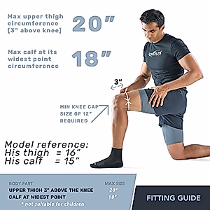 EXOUS BODYGEAR Knee Brace Meniscus Tear Support Fits Women, Men For Arthritis Acl, Mcl Pain Patented 4-way Adjustable NonSlip Wraparound Strap Dual Side Stabilizer For Patella Stability Size [medium]