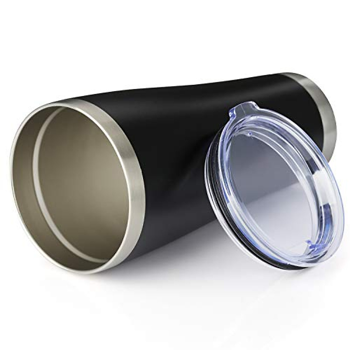 MEWAY 30oz Stainless Steel Tumblers,Vacuum Insulated Cups Double Wall Large Tumbler with Lid,Durable Powder Coated Thermos Coffee Mugs for Ice and Hot Drink (Black,1)