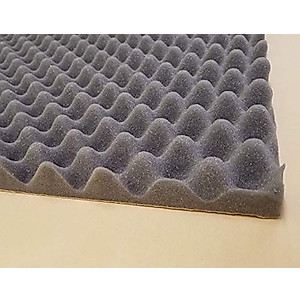 BookishBunny Self Adhesive Acoustic Foam Egg Crate Panel Studio Foam Wall Panel 39" x 78" (1.5" Gray)