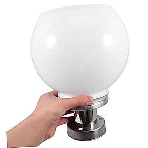 SOLUSTRE Round Ball Waterproof Solar Outdoor Column Lamp Villa Fence LED Post Light Courtyard Garden Lawn Street Lights External Landscape Patio Pillar Lighting Fixture