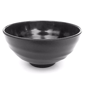 Lucky Star Melamine Round Bowls Ramen Pho Noodle Soup Wonton Soup Rice Bowl, 4-1/2" dia. X 2-1/4” H (Capacity: 10 oz), Black, Swirl Shaped (96, 4-1/2" dia. X 2-1/4” H)