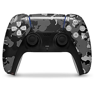 WraptorSkinz Skin Wrap compatible with Sony PS5 DualSense Controller WraptorCamo Old School Camouflage Camo Black (CONTROLLER NOT INCLUDED)