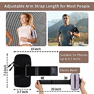 Prime Comfort Running Phone Holder Armband, iPhone Arm Bands for Exercise, Running Arm Bands for Cell Phone, Phone Purse Cell Phone Holder for Walking (Purple)