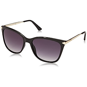 GUESS womens Classic Sunglasses, Shiny Black, 56 17 135 US