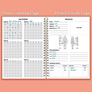 Fitness Planner for Women & Men - A5 Workout Log Book/Exercise Workout Log to Track Weight Loss, GYM, Bodybuilding Progress - Daily Health & Wellness Workout Journals, 5.8X8.25 In Workout Book