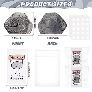 Huwena 30 Sets Inspirational You Rock Gifts Resin Smile Stone with You Rock Card Thank You for Being Awesome Gift Bulk Employee Appreciation Gift Party Favor Gifts for Team Coworker Adult Rock Lover