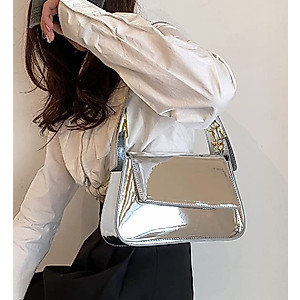 Hobo Bags for Women Patent Leather Tote Shiny Crossbody Bags Satchel Glossy Shoulder Bag Stylish Evening Purses 2023