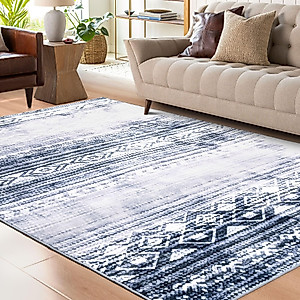 RUGICI Area Rugs 4x6,Washable Area Rug for Living Room,Ombre Low Pile Rug,Non-Slip Non-Shedding Bedroom Rug,Indoor Modern Carpet for Bedroom Kitchen Dining Room Home Decor, Grey