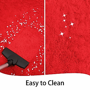 Keeko Area Rugs for Living Room Bedroom, 6x9 Red Fluffy Washable Large Area Rug Soft Shag Fuzzy Shaggy Carpet High Pile Modern Area Farmhouse Rug Non Shedding Indoor Rugs for Kids Girls Room Decor