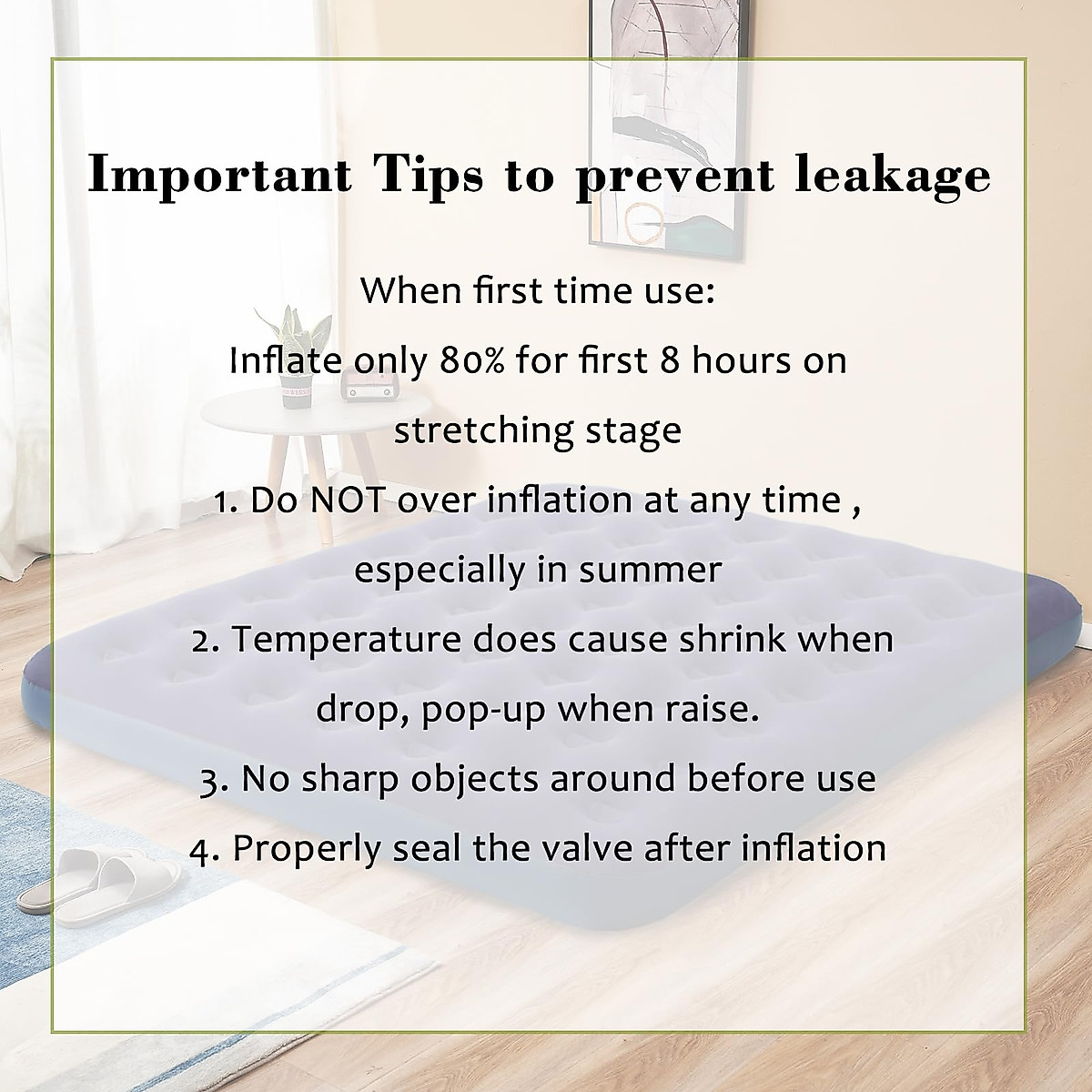 RAPTAVIS Queen Size Air Mattress Inflatable Bed, Blow Up Mattress Camping Sleeping Pad