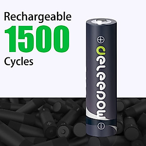 Deleepow 1.5V Rechargeable AA Batteries 3400mWh AA Lithium Rechargeable Batteries 1500 Cycle(Only Batteries)