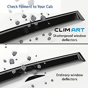 CLIM ART in-Channel Incredibly Durable Rain Guards for Ford F150 2009-2014 SuperCrew, Original Window Deflectors, Vent Deflector, Vent Window Visors, Dark Smoke Truck Accessories, 4 pcs. - 609010