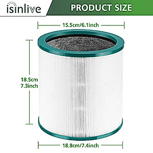 2 Pack True HEPA Replacement Filter Compatible with Dyson Tower Purifier Pure Cool Link TP01, TP02, TP03, AM11, BP01 Models, Compare to Part # 968126-03