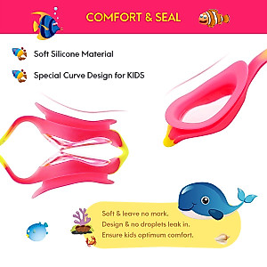 Careula Kids Swim Goggles, Swimming Goggles for Boys Girls Kid Toddlers Age 2-12