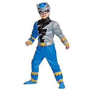 Disguise Blue Power Ranger Costume for Toddlers, Official Power Rangers Dino Fury Outfit with Mask Multicolored, Medium (3T-4T)