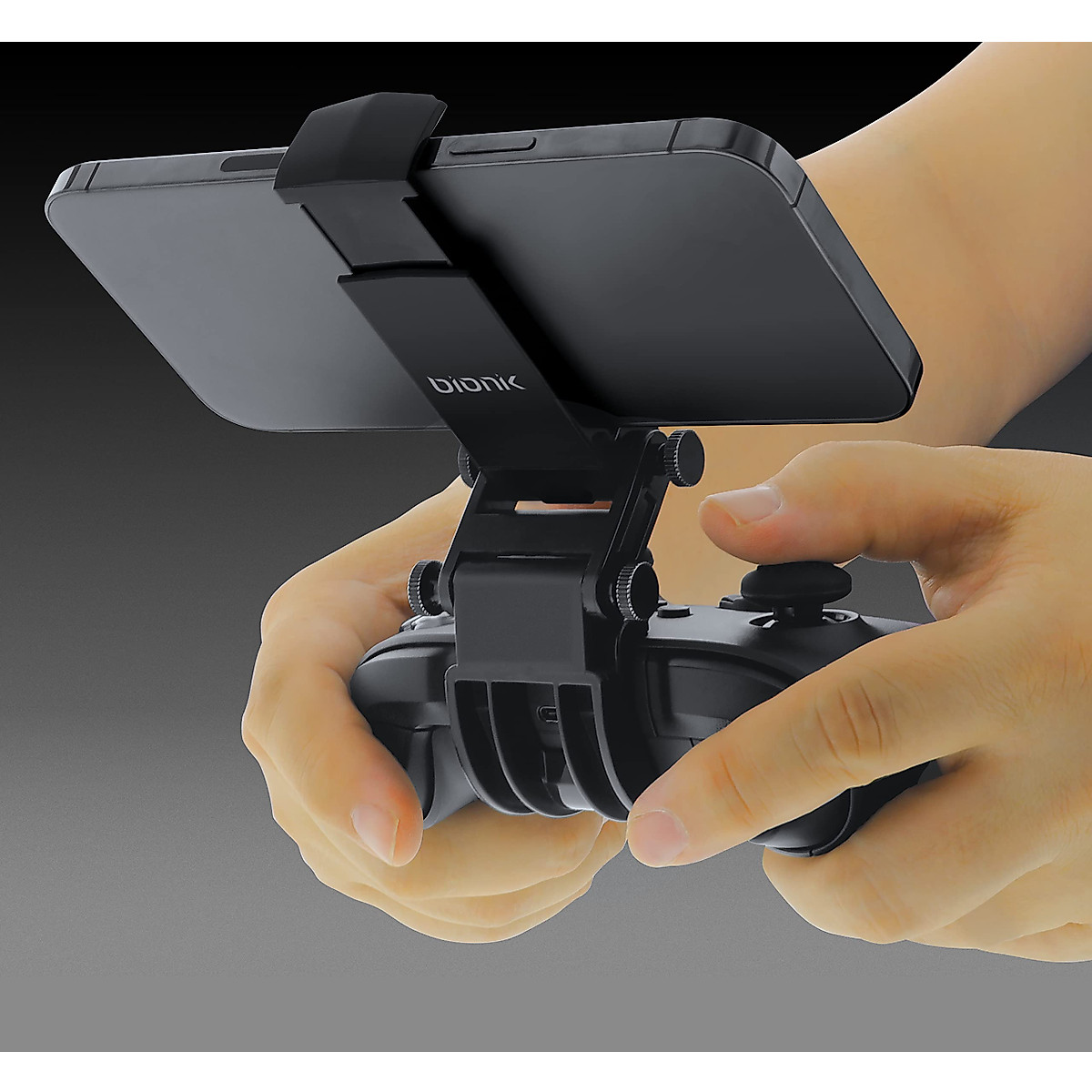 Bionik Game Clutch for Xbox Series XS Controllers: Mobile Gaming Phone Clip, Adjustable Clamp, Up to 3.6 Inches Wide