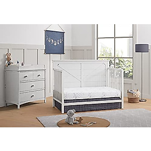 Oxford Baby Montauk 4-in-1 Convertible Crib, Barn White, GreenGuard Gold Certified