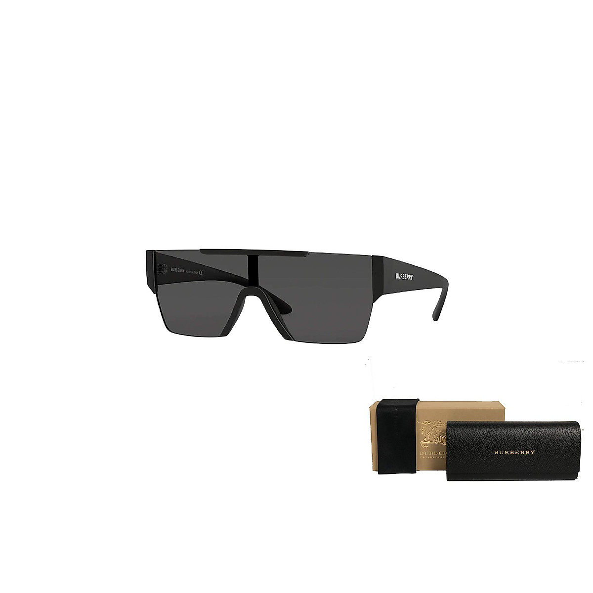 BE4291 346487 38MM Matte Black/Grey Rectangular Sunglasses for Men+ BUNDLE With Designer iWear Eyewear Kit