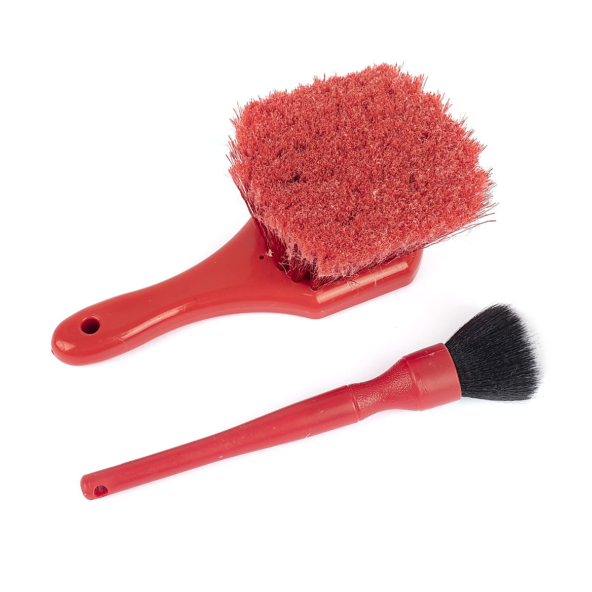 brushdepot Car Detailing Brush Set(2 Brushes), Car Wash Brush kit for car Cleaning and Detailing (Red)…