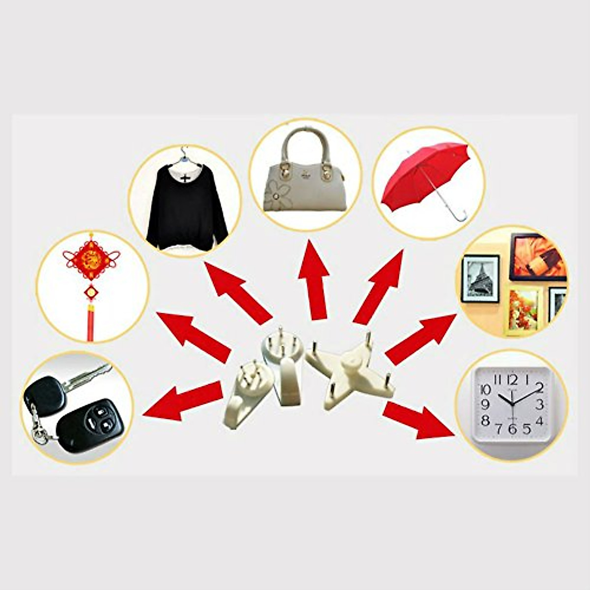 AKOAK 20 Pieces 2" Bearing Up to 25lbs Invisibility Plastic Hardwall Hanger Hooks for Hardware,Fasteners & Hooks Wall Mount Non-Mark Hooks Picture Photo Frame Hangers