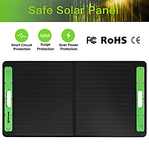 Topsolar 100W Foldable Portable Solar Panel Charger Kits for Portable Power Station Generator Cell Phones Camera Lamp 19V DC Output