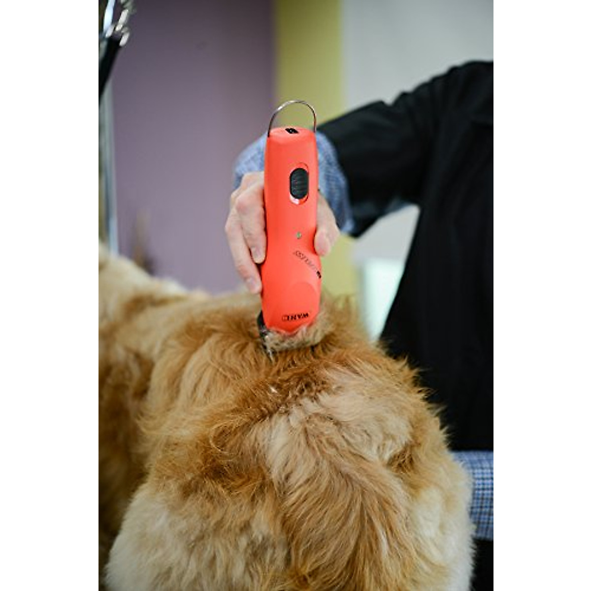 WAHL Professional Animal KM Cordless 2-Speed Detachable Blade Pet and Dog Clipper Kit, Poppy (#9596-200)