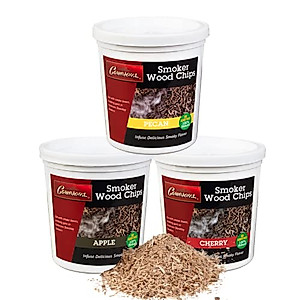 Wood Smoking Chips - Pecan, Apple, and Cherry Wood Chips for Smokers - Set of 3 Resealable Pints (0.473176 L)