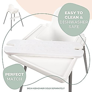 White IKEA High Chair Foot Rest Only - Bib Hook Included - Sits Flat - Compatible with Antilop Highchair - Adjustable & Dishwasher Safe - BLW Footrest Baby Led Weaning - Durable ABS Plastic 20" x 5"