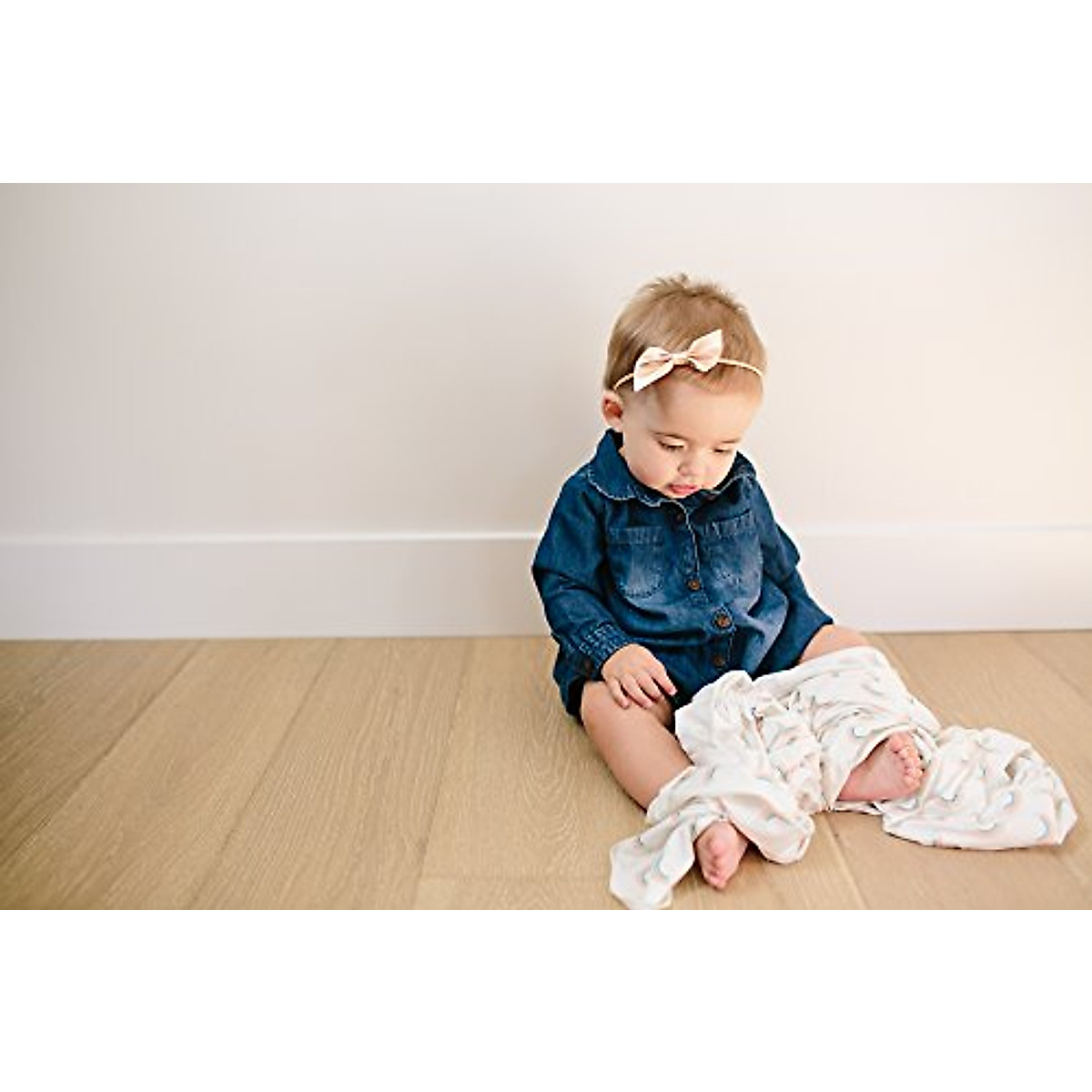 Copper Pearl Large Premium Knit Baby Swaddle Receiving Blanket Rainbows Daydream