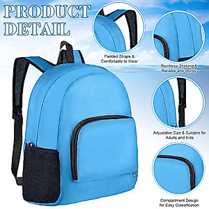 15 Pieces Backpack 17 Inch Backpacks 5 Assorted Colors Foldable Lightweight Bookbags Student Outdoor Travel School Book Bag