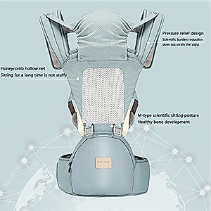 All Seasons Multi-Functional Cotton Breathable Double Shoulder Front Holding Baby Shoulder Strap Mother and Baby Articles ergonomically Comfortable Baby Convenient Adjustable (Breathable Green)