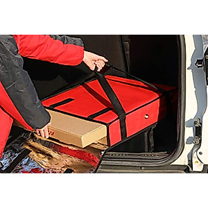 New Star Foodservice 50097 Insulated Pizza Delivery Bag, 20" by 20" by 5", Red