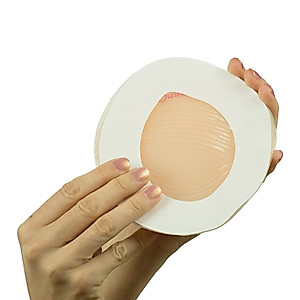 DressTech Proform Crossdresser Gel Filled Silicone Breast Forms, Enhanced Shape - Adhesive Tapes Included - Size 6 Light Beige