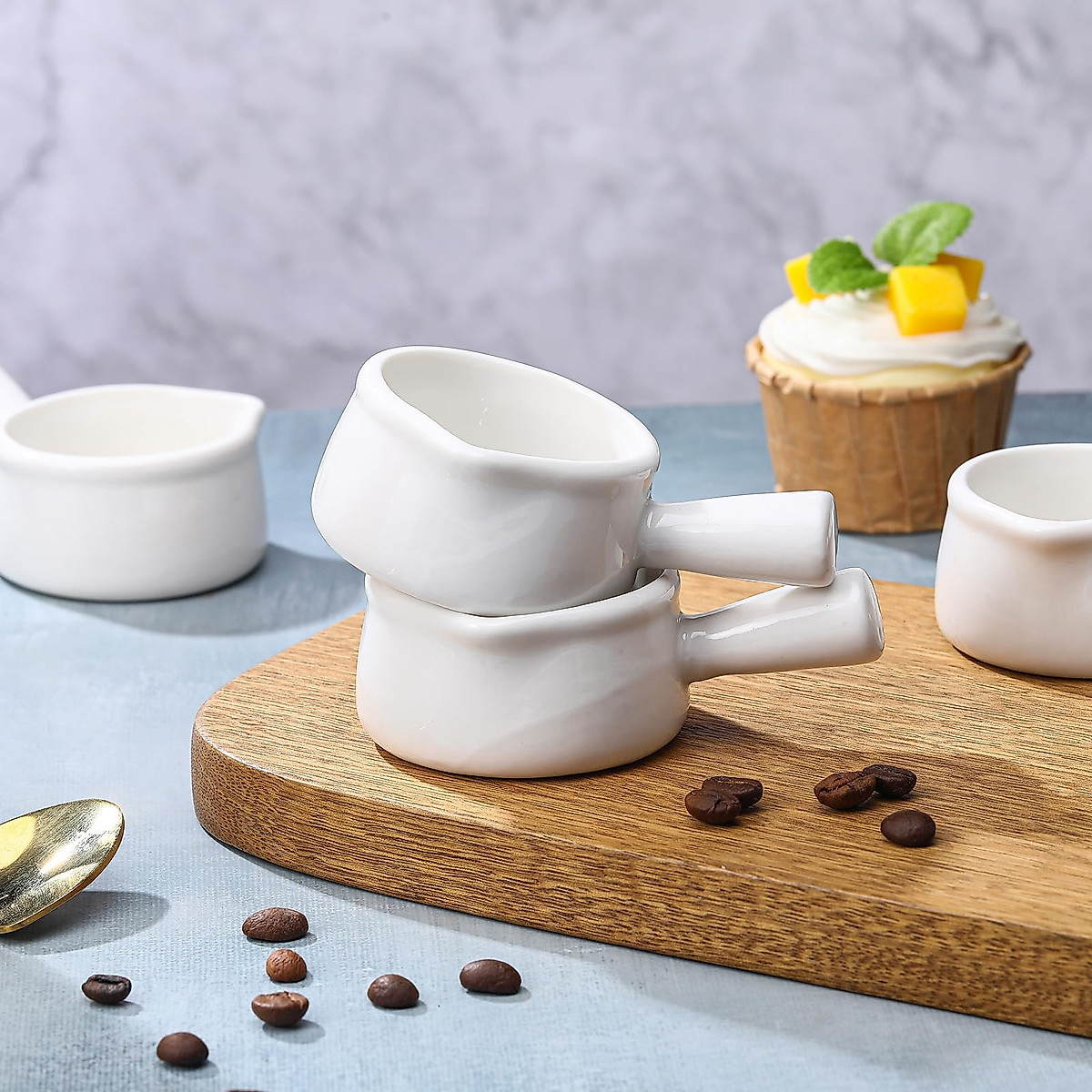 Yungyan 35 Pcs Butter Warmers for Seafood 5 Pcs Ceramic Cheese Warmer Mini Simmer Pot with 25 Pcs Tealight Candles and 5 Pcs Stand for Sauce Melting Chocolate Cheese Dishwasher Microwave Oven Safe